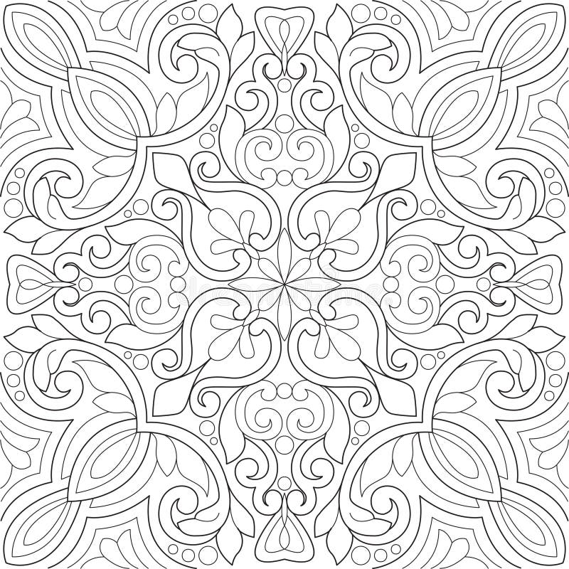 Line Pattern Design. Black and White Vector Illustrations. Coloring ...