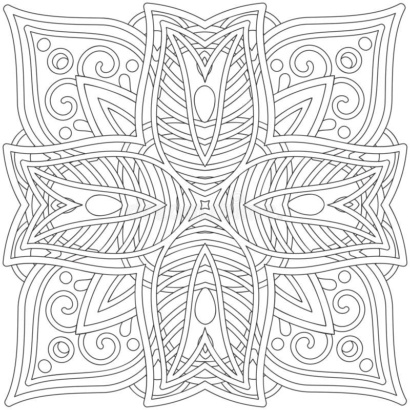 Line Pattern Design. Black and White Vector Illustrations. Coloring ...