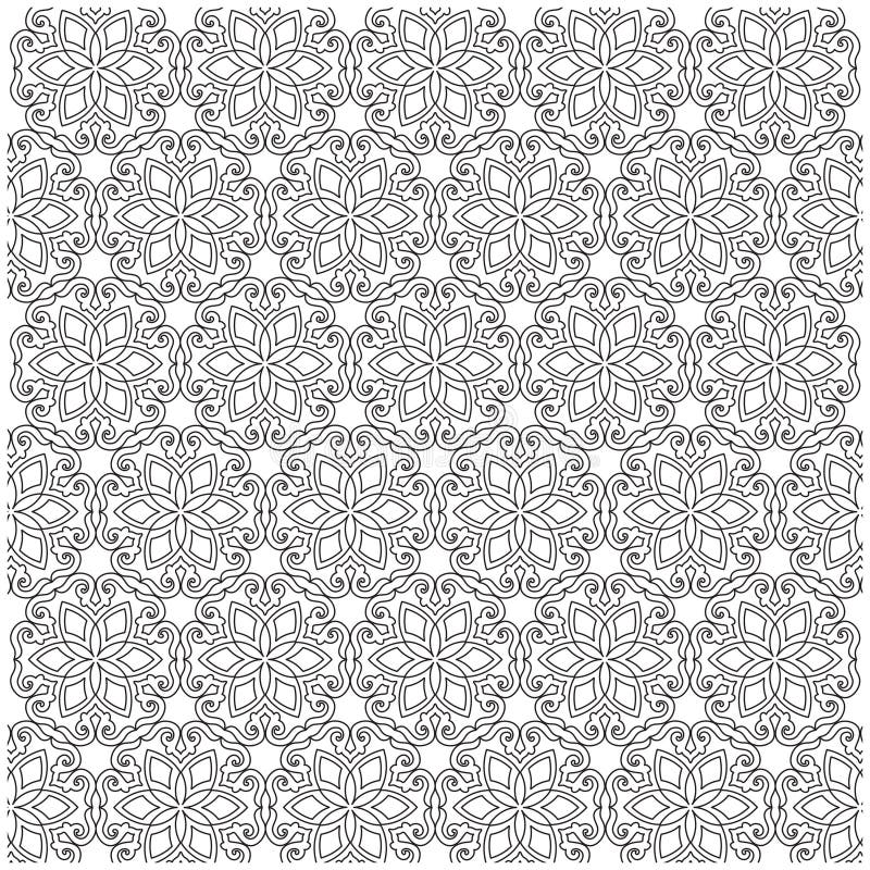 Line Pattern Design. Black and White Vector Illustrations. Coloring ...