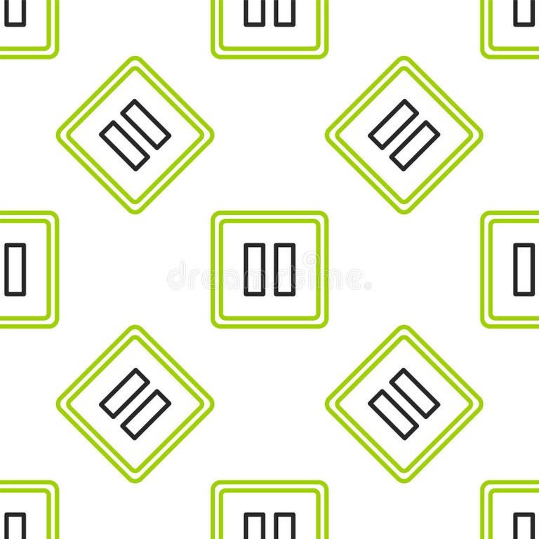 Line Pause Button Icon Isolated Seamless Pattern on White Background. Vector Illustration Stock ...
