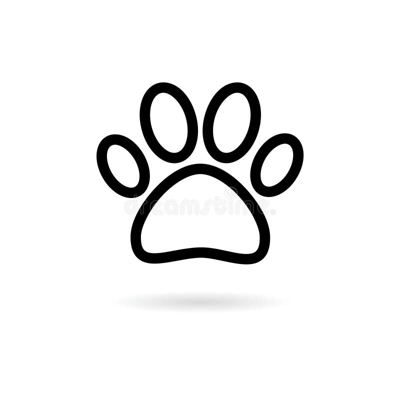 Line Paw Print Symbol icon stock vector. Illustration of gift - 115529282