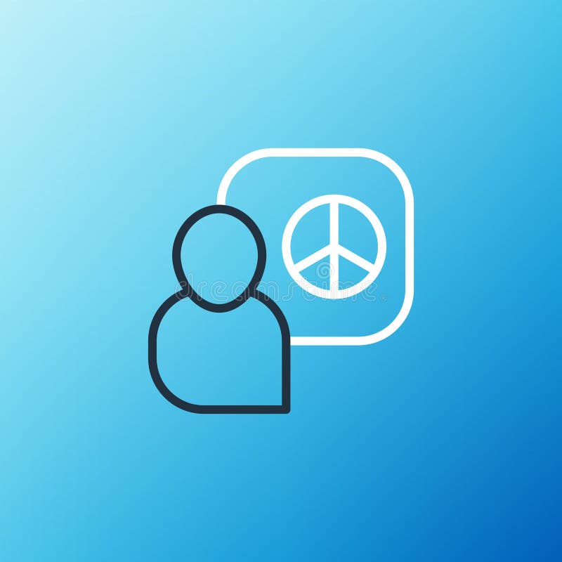 Line Peace Talks Icon Isolated on Blue Background. Colorful Outline ...