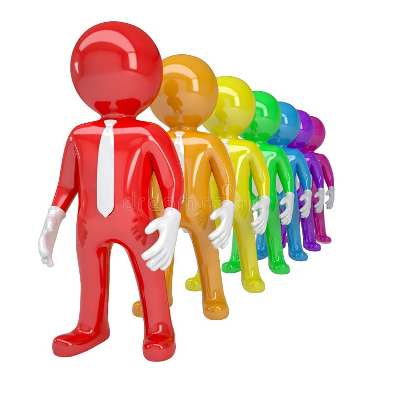 A line of people of color stock illustration. Illustration of ...