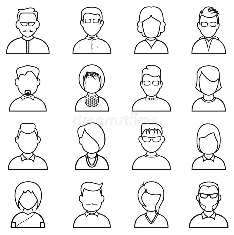 People line icon set stock vector. Illustration of element - 67896762