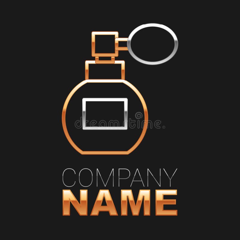 Line Perfume Icon Isolated on Black Background. Colorful Outline ...