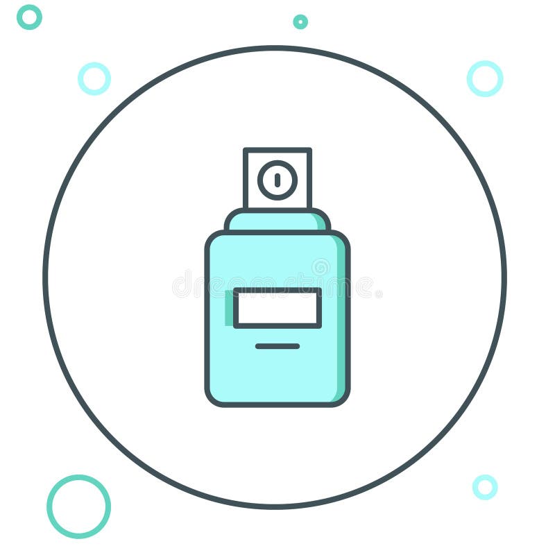 Line Perfume Icon Isolated on White Background. Colorful Outline ...