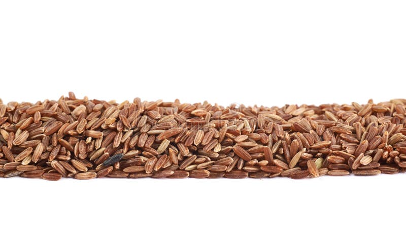Line Pile of Brown Rice Grains Isolated Stock Photo - Image of bunch ...
