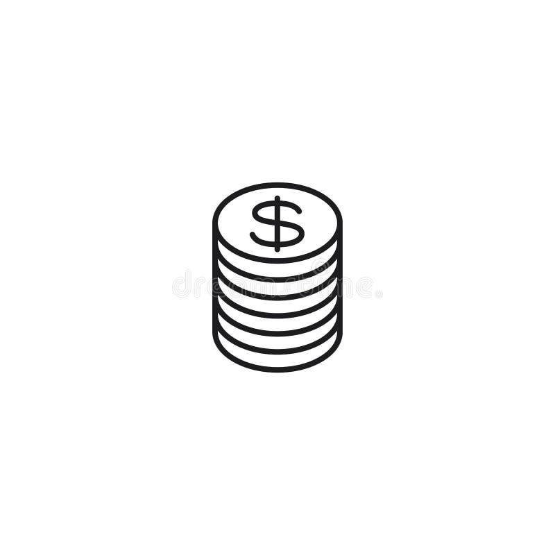 Line Coins Icon White Background Stock Illustrations – 3,561 Line Coins ...