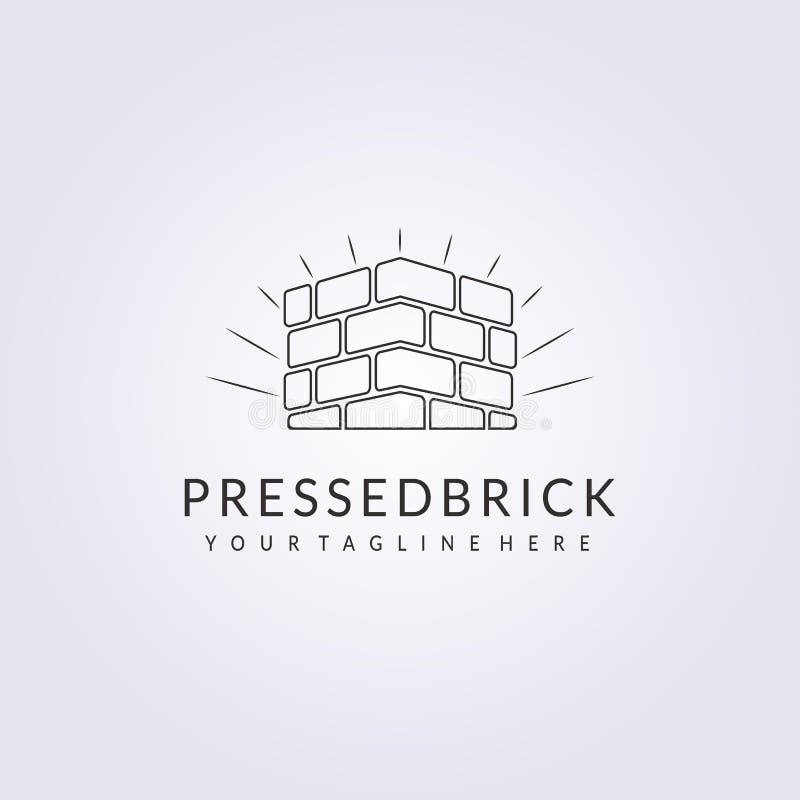 Line Pile Stack Bricks Logo Vector Illustration Design Simple Vintage ...