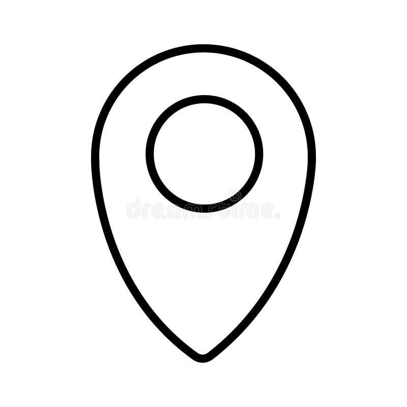 Line Pin Point Icon Isolated on White Background. Vector Stock Vector ...