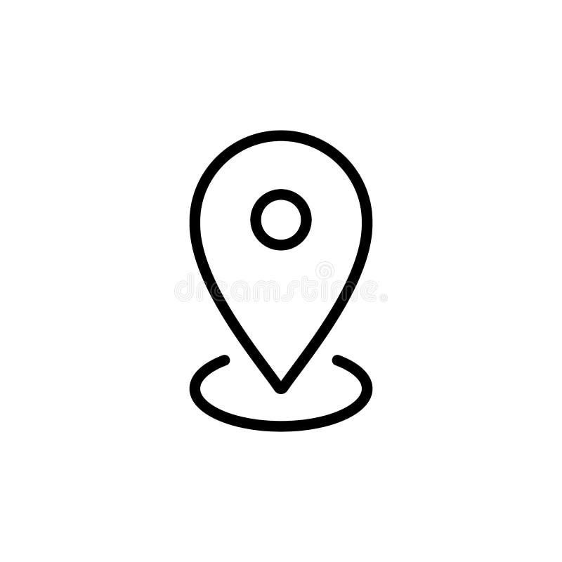 Line Pin Point, Location Icon on White Background Stock Illustration ...