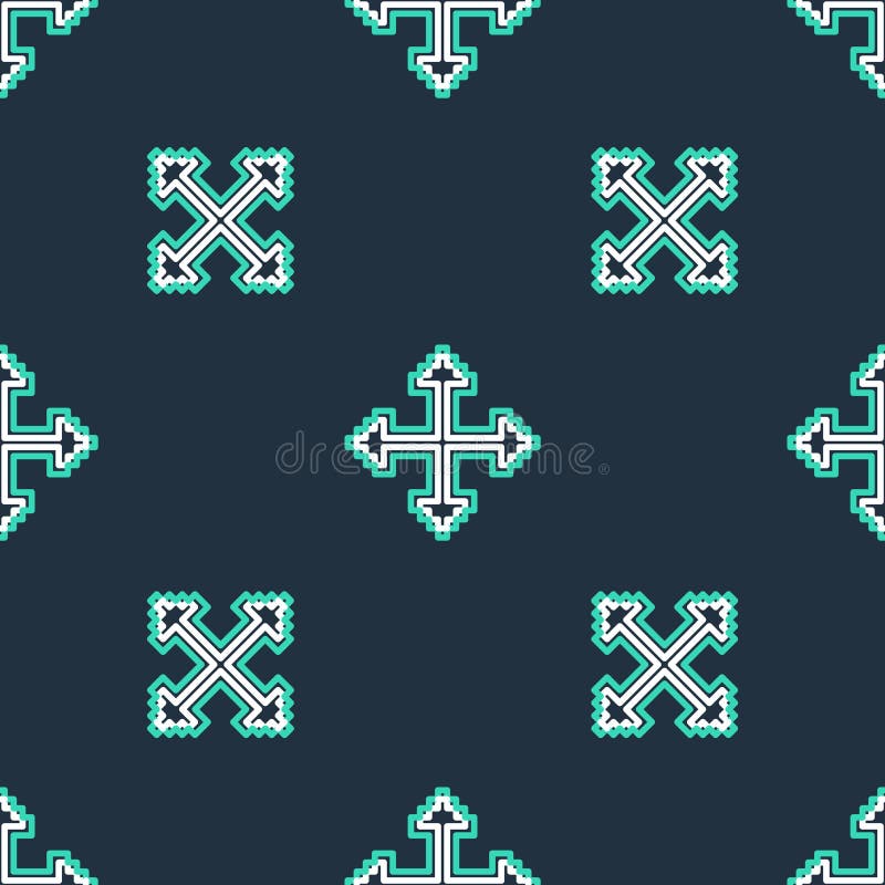 Line Pixel Arrows in Four Directions Icon Isolated Seamless Pattern on ... Line Pixel Arrows in Four Directions Icon Isolated Seamless Pattern on ...