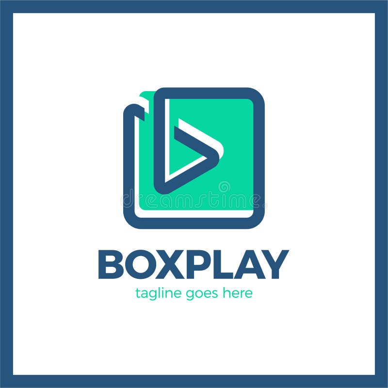 Line Play Square Symbol. Box Media Triangle. Stock Illustration ...