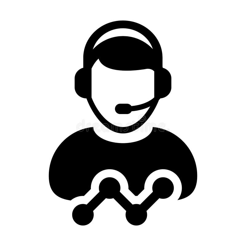 Line Plot Icon Vector Male Data Support Customer Service Person Profile ...