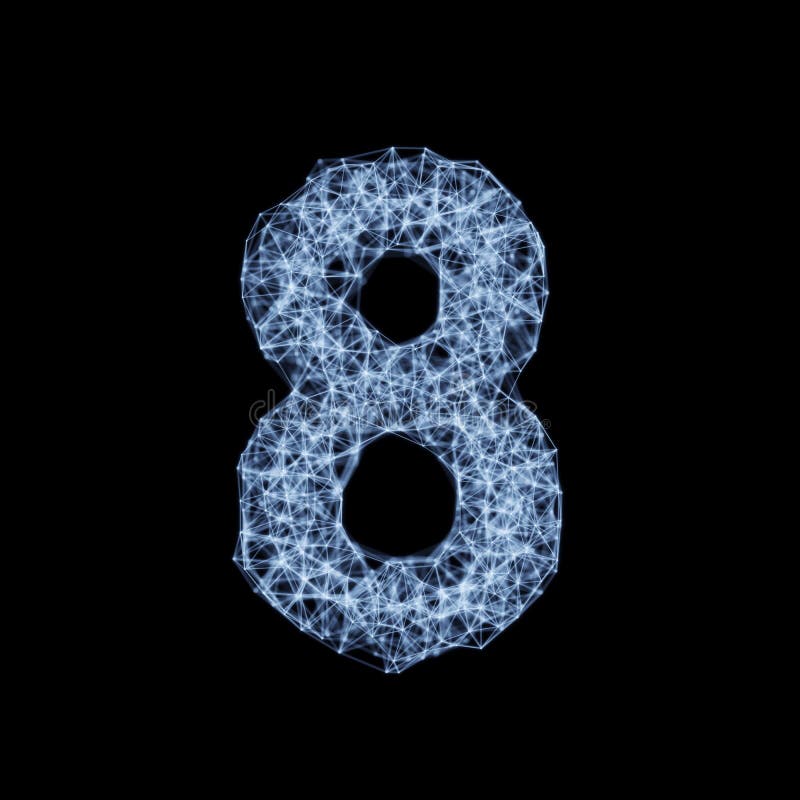 Line and Point Glowing Light Alphabet Digit Number 8 Font Stock ...