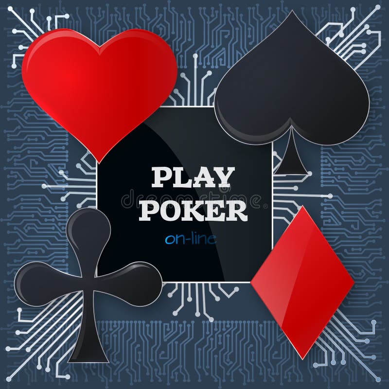 On-line Poker Banner Concept. Stock Illustration - Illustration of ...