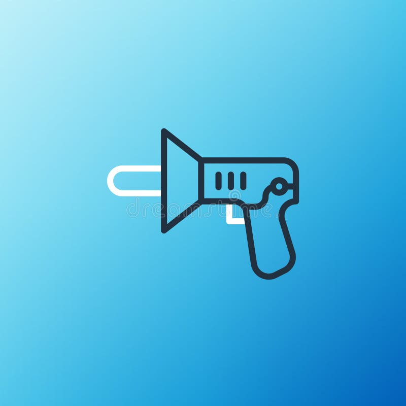 Line Police Megaphone Icon Isolated on Blue Background. Colorful ... Line Police Megaphone Icon Isolated on Blue Background. Colorful ...