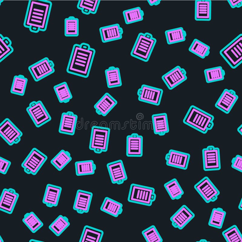 Line Police Report Icon Isolated Seamless Pattern on Black Background ...