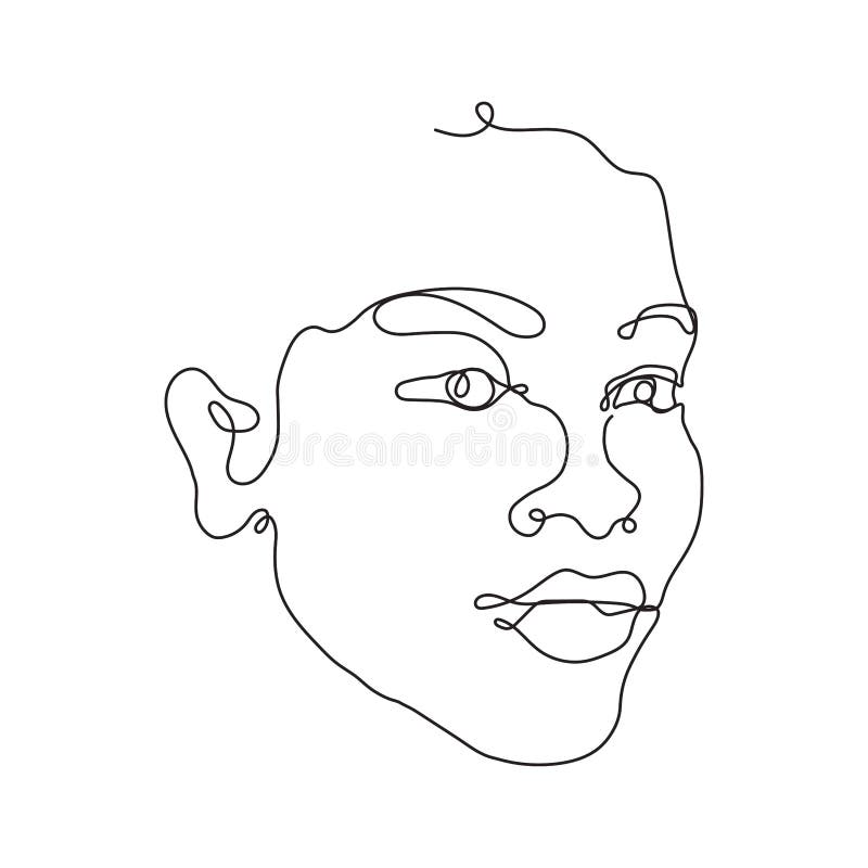 Line Portrait. One Line Woman Face. Face Line Art Stock Vector ...