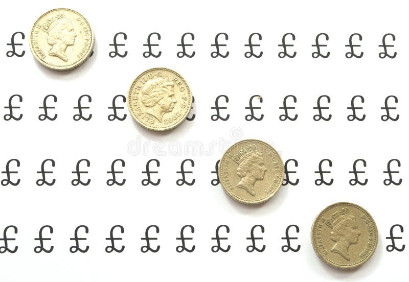 Line of pound coins stock image. Image of twenty, pounds - 16974247