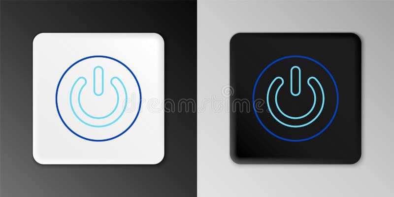 Line Power Button Icon Isolated on Grey Background. Start Sign ...
