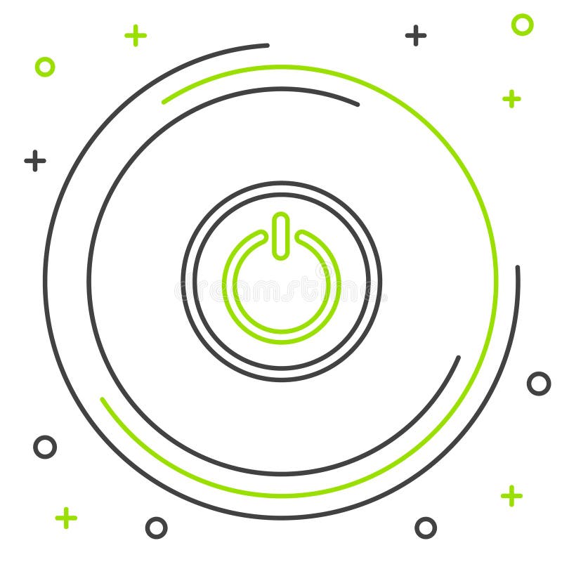 Line Power Button Icon Isolated on White Background. Start Sign ...