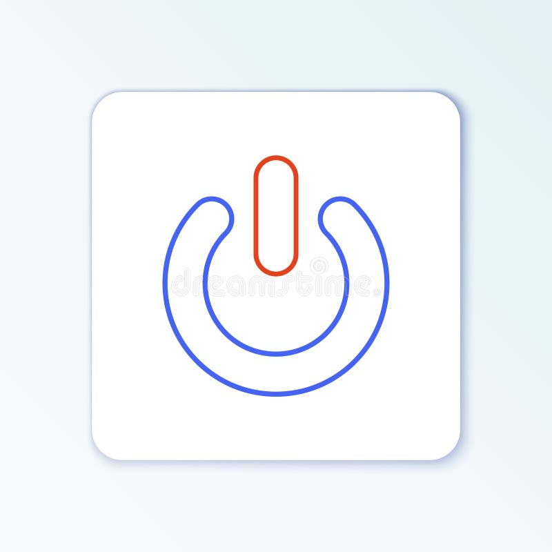 Line Power Button Icon Isolated on White Background. Start Sign ...