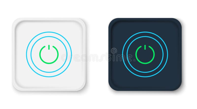 Line Power Button Icon Isolated on White Background. Start Sign ...