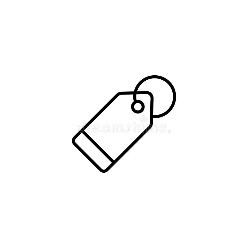 Line Price Tag Icon on White Background Stock Illustration ...