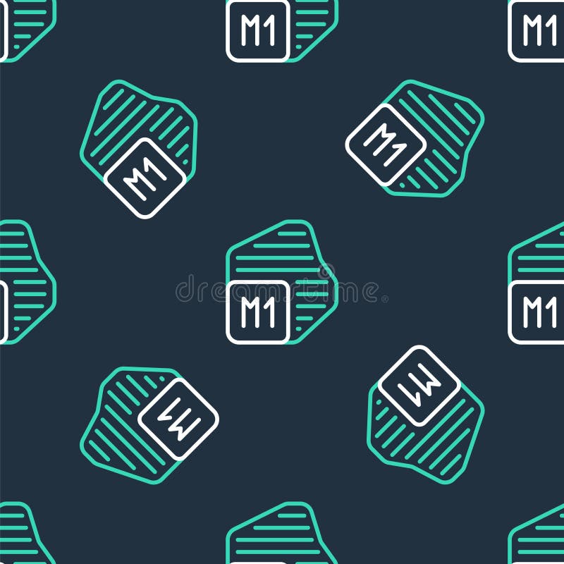 Line Processor Icon Isolated Seamless Pattern On Black Background Cpu Central Processing Unit