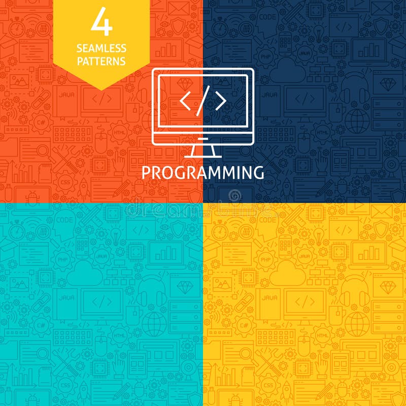 Line Programming Patterns stock vector. Illustration of icon - 82681647