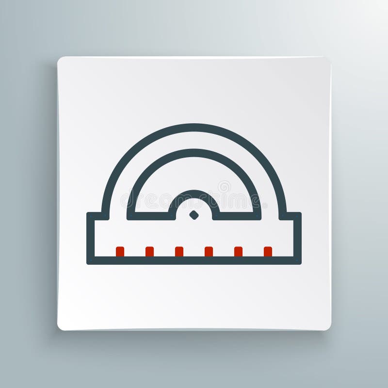 Line Protractor Grid for Measuring Degrees Icon Isolated on White ... Line Protractor Grid for Measuring Degrees Icon Isolated on White ...