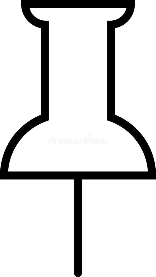 Line Push Pin Icon, Editable Stroke EPS10 Stock Vector - Illustration ...