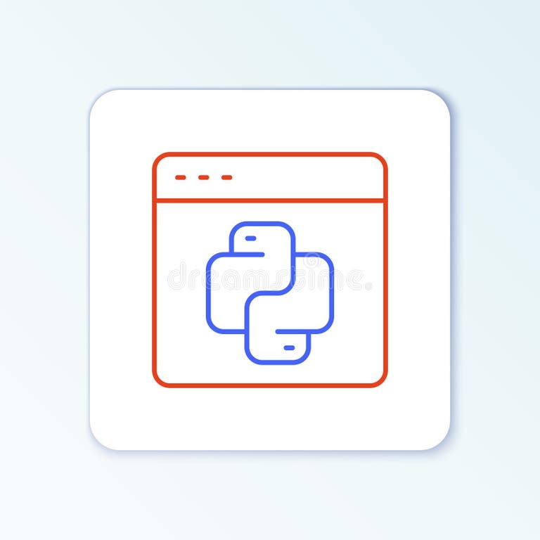 Line Python Programming Language Icon Isolated on White Background ...