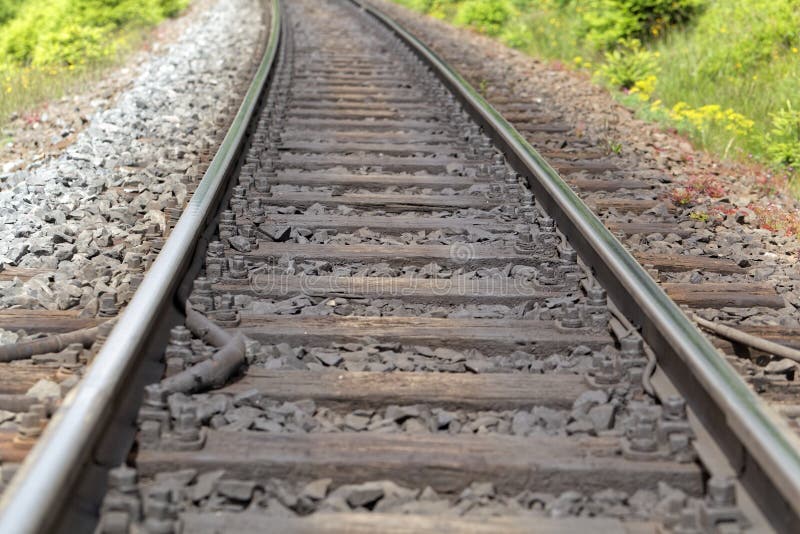 Line of rails stock image. Image of merge, change, direction - 95711447