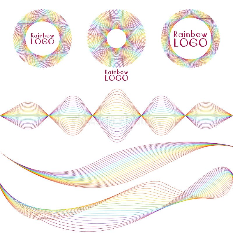 Line Rainbow Simple Brand Set Stock Vector - Illustration of design ...