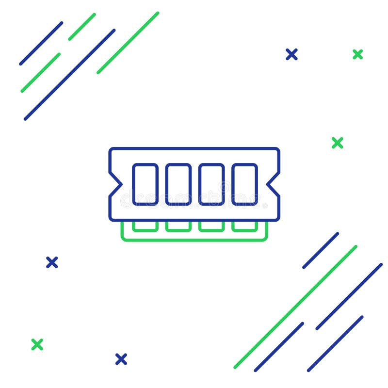 Line RAM, Random Access Memory Icon Isolated on White Background. Colorful Outline Concept Stock ...