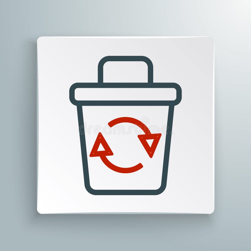 Line Recycle Bin With Recycle Symbol Icon Isolated On White Background Trash Can Icon Garbage