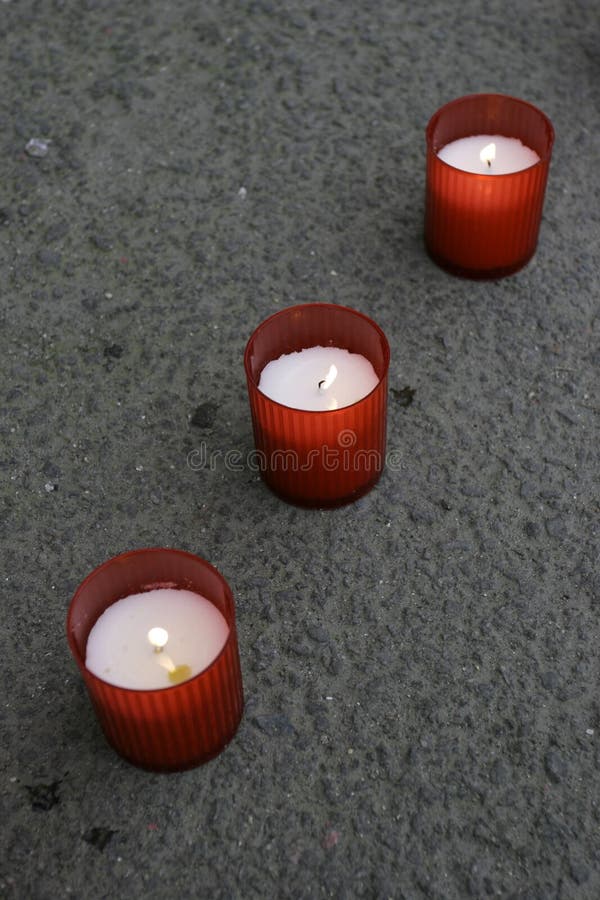 Line of red candles stock image. Image of christ, loving - 10992829