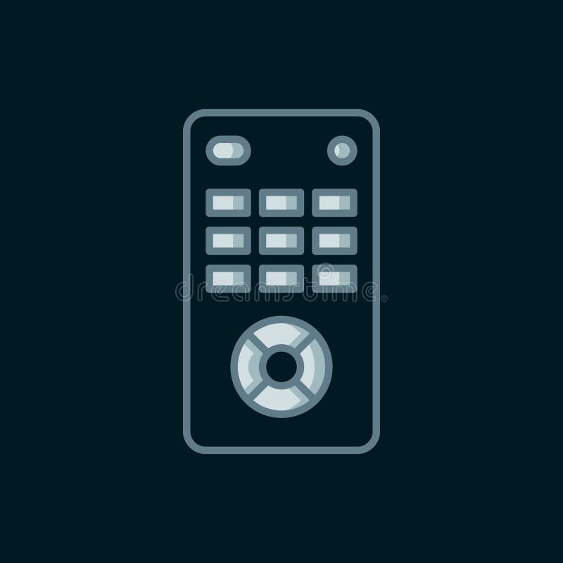 Line Remote Control Icon Isolated on Black Background. Flat Filled ...