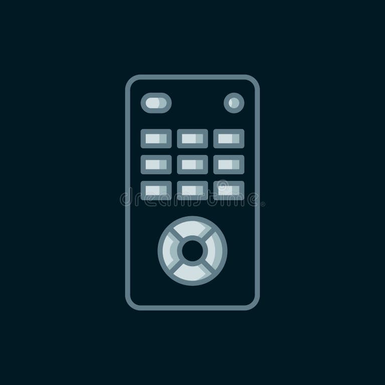 Line Remote Control Icon Isolated on Black Background. Flat Filled ...