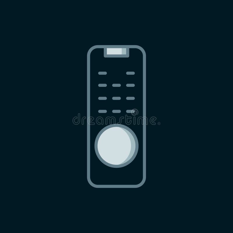 Line Remote Control Icon Isolated on Black Background. Flat Filled ...