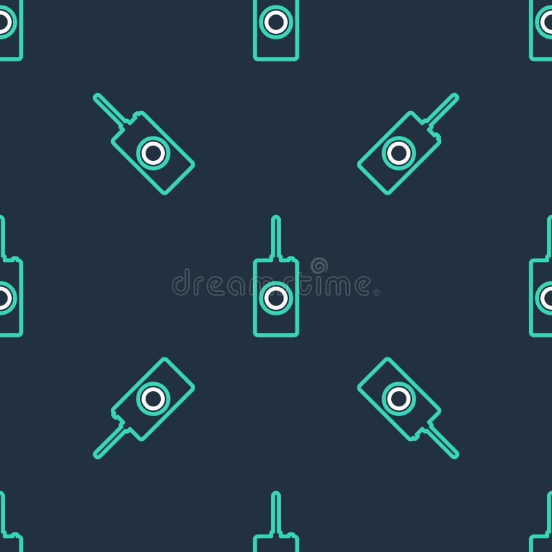 Line Remote Control Icon Isolated Seamless Pattern on Black Background ...
