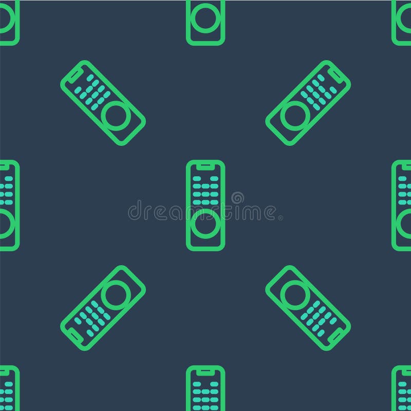 Line Remote Control Icon Isolated Seamless Pattern on Blue Background ...