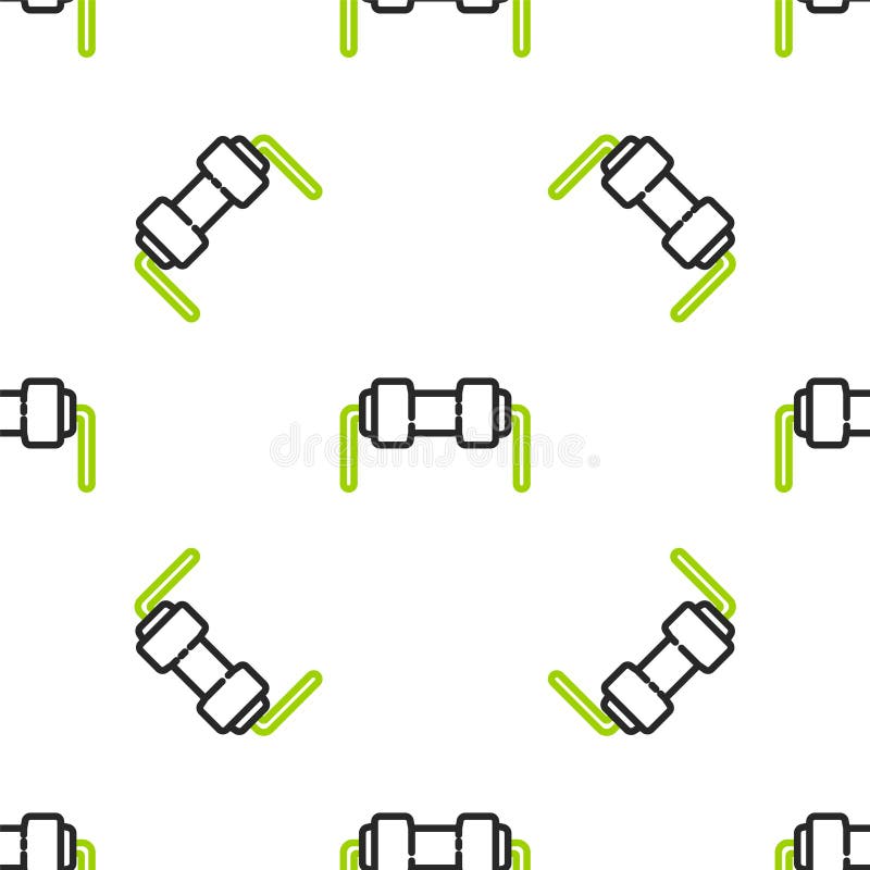 Line Resistor Electricity Icon Isolated Seamless Pattern on White ...