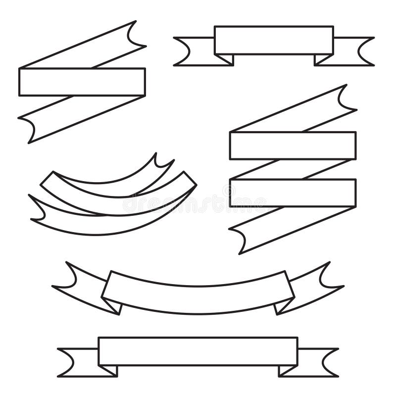 Line ribbon vector set. stock vector. Illustration of decoration - 84559130