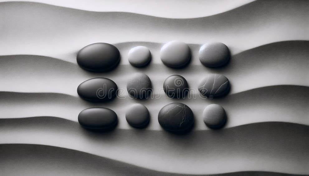 A Line of River Stones, AI Generated Image Stock Photo - Image of ...