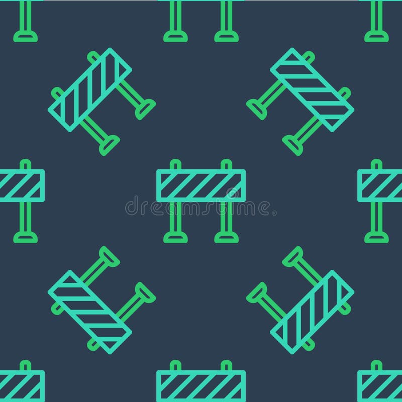 Line Road Barrier Icon Isolated Seamless Pattern on Blue Background ...