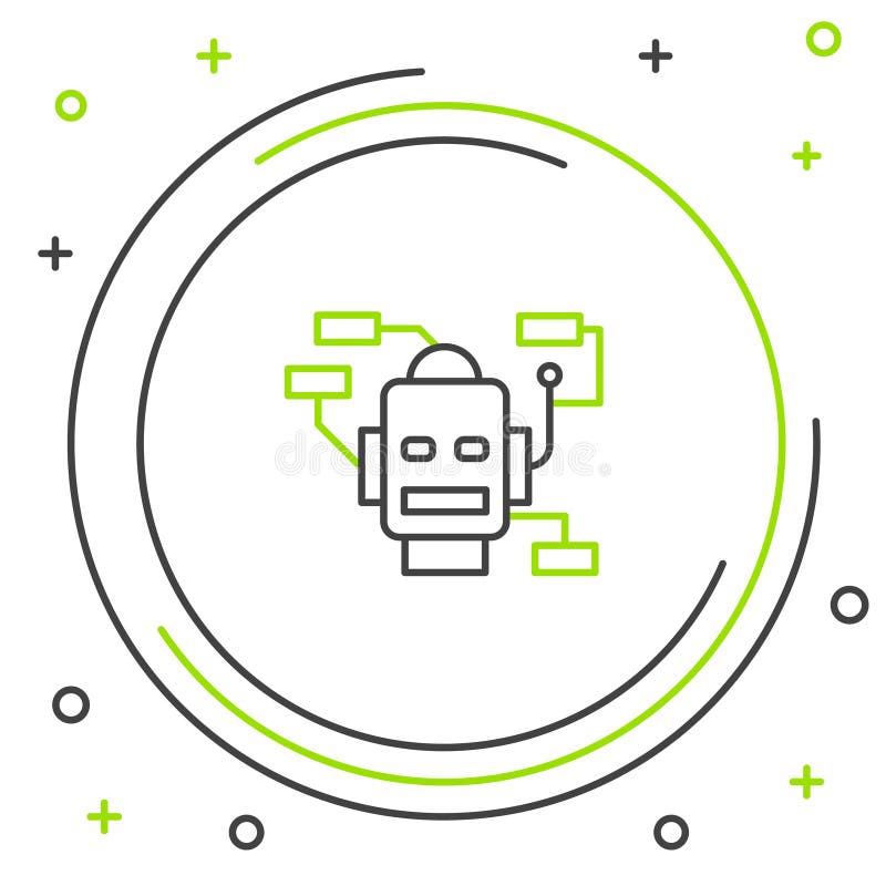 Line Robot Icon Isolated on White Background. Artificial Intelligence ...