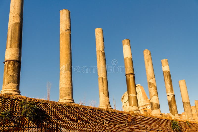Line of Roman Columns stock image. Image of broken, retro - 85724107